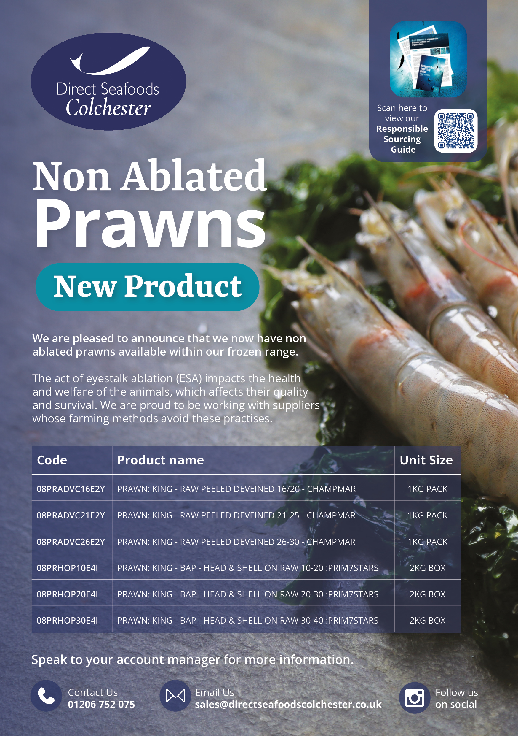 Non Ablated Prawns - Direct Seafoods Colchester : Direct Seafoods ...